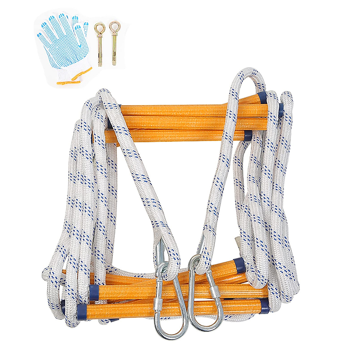 QWEASDF Rope Ladder, Emergency Fire Escape Rope Ladder, Flame Resistant Safety Evacuation Ladder, Non-Slip, Fast to Deploy, Easy to Use, Easy to Store, Home Safety Necessities,5m/16.4ft