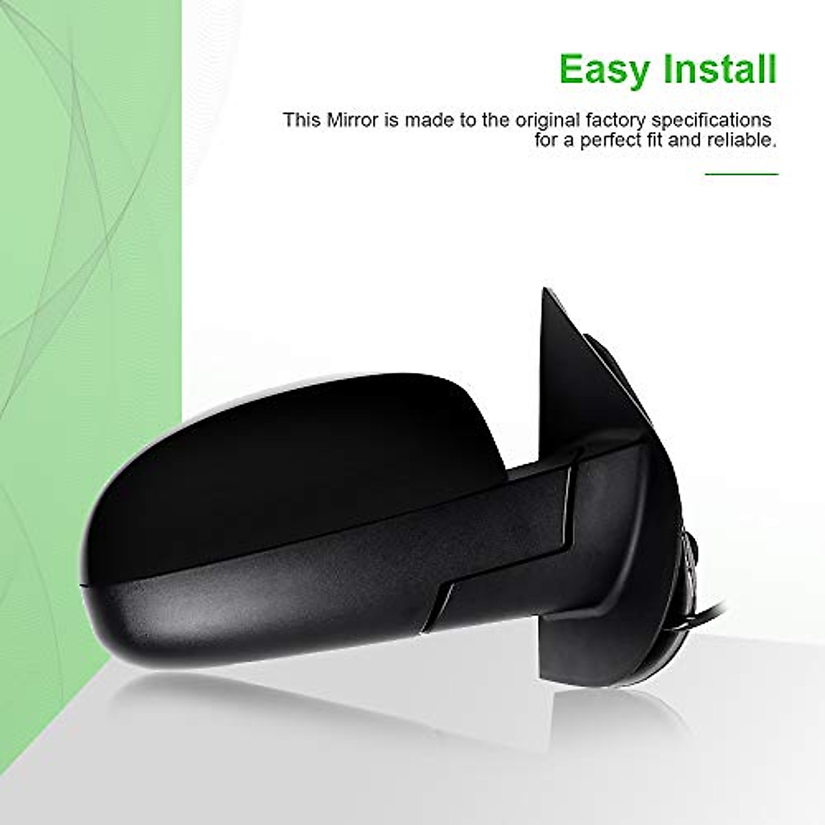 SCITOO Tow Mirror Passenger Side Fit for Chevy for GMC Mirrors 2007-2013 for Chevy Silverado for GMC Sierra With Power Controlling and Heated Features