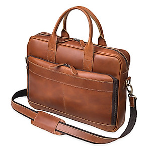 Leather briefcase 18 Inch Laptop Messenger Bags for Men and Women Best Office briefcase Satchel Bag