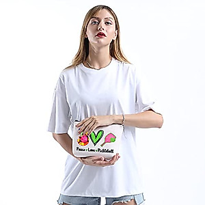 XYANFA Pickleball Makeup Bag Pickleball Player Gift Pickleball Lover Gifts For Women Peace Love Pickleball Cosmetic Bag (Peace Love Pickleball)
