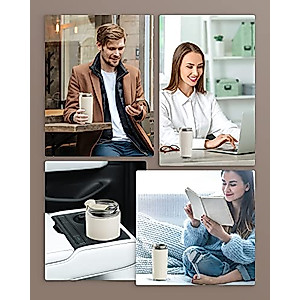 RealCoolRealCool Coffee Mug Tumbler Travel Mug 100% Leakproof Vacuum Insulated Tumbler with Lid- 12 oz, Anti-Scald Coffee Cup,Double Wall, Keeps Drinks Hot&Cold-White