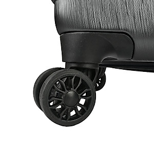 U.S. Traveler Boren Polycarbonate Hardside Rugged Travel Suitcase Luggage with 8 Spinner Wheels, Aluminum Handle, Black, Checked-Large 30-Inch