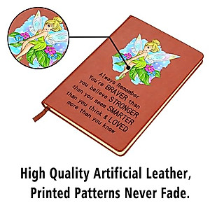 JOHSBYD Tinkerbell Movie Fans Gifts Leather Notebook All You Need is Faith Trust and a Little Pixie Dust Journal Notebook Movie TV Fans Gifts Birthday Gifts for Women Sister Friends (Tinkerbell)