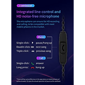 YINYOO KBEAR Storm Professional in Ear Monitor Earphones for Singers Drummers Musicians Bassists, Custom Wired Earbuds in Ear Headphones IEM, Hi Res Detachable OFC Silver-Plated Cable