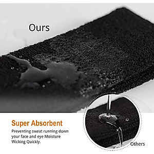 Mens Headband, Horuhue 3 Pack Men Athletic Sport Headband Soft Moisture Wicking Headband for Men Workout Sweatband for Running, Crossfit, Cycling, Yoga, Basketball