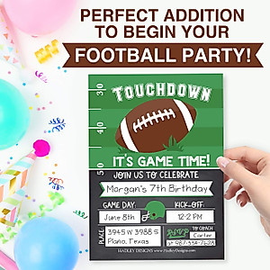 Hadley Designs 25 Football Birthday Invitations for Boys Football Party Invitations for Boys - Football Birthday Party Invitations for Boys, Party Invites Kids