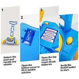 Bubble Machine,Bubble Blower Maker,Bubble Lawn Mower for Toddlers,Summer Outdoor Push Backyard Gardening Toys,Wedding Party Favors,Christmas Birthday Gifts for Preschool Boys Girls