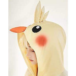 haikyuu Women Anime Cosplay Onesie Pajama Loungewear Adult Hooded Homewear Jumpsuit Kigurumi Cartoon Outfits Sleepwear (large, yellow)