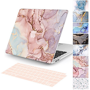 Watbro Compatible with MacBook Air 13 Inch Laptop Case 2020 2019 2018 Release A2337 M1/A2179/A1932,Colorful Marble Case with Keyboard Cover Skin for MacBook Air 2020 with Touch ID