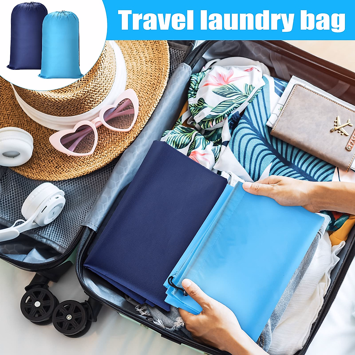 Sanwuta 40 Pcs Large Laundry Bags with Drawstring 38" x 24" Bulk Travel Laundry Bags Lock Closure Reusable Washable Bag for Dirty Clothes College Dorm Apartment Camp(Mulitcolor)