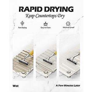 Floatant Sink Caddy Instant Dry Sink Organizer Diatomaceous Earth Bathroom Sink Organizer Fast Drying Bottle Drying Rack Dish Soap Sponge Holder for Kitchen Sink, Grey