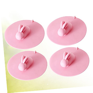 BUTIFULSIC 4pcs Sealing Sink Stopper Bath Tub Drain Cover Tub Drain Plug Silicone Hair Catcher Silicone Bath Plug Bathtub Drain Cover Sink Drain Cover Floor Drain Plug Pink Laundry Tub 10cm