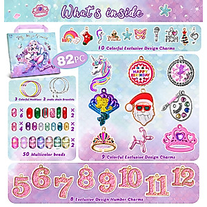 Girls Charm Bracelet Making Kit: Mermaid Jewelry Supplies Make Set Charm Bracelets Kits DIY Art Craft Set Girl Toys Age 5 6 7 8 9 10 11 12 Year Old Girl Little Children Creative Birthday Gifts for Kid