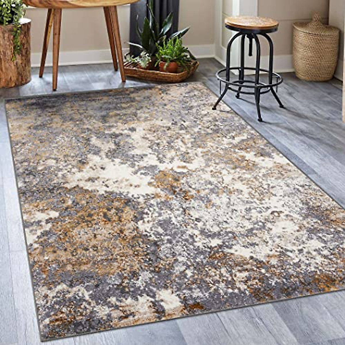 LUXE WEAVERS 6490 Gray 8x10 Abstract Area Rug – Modern Design, Medium Pile