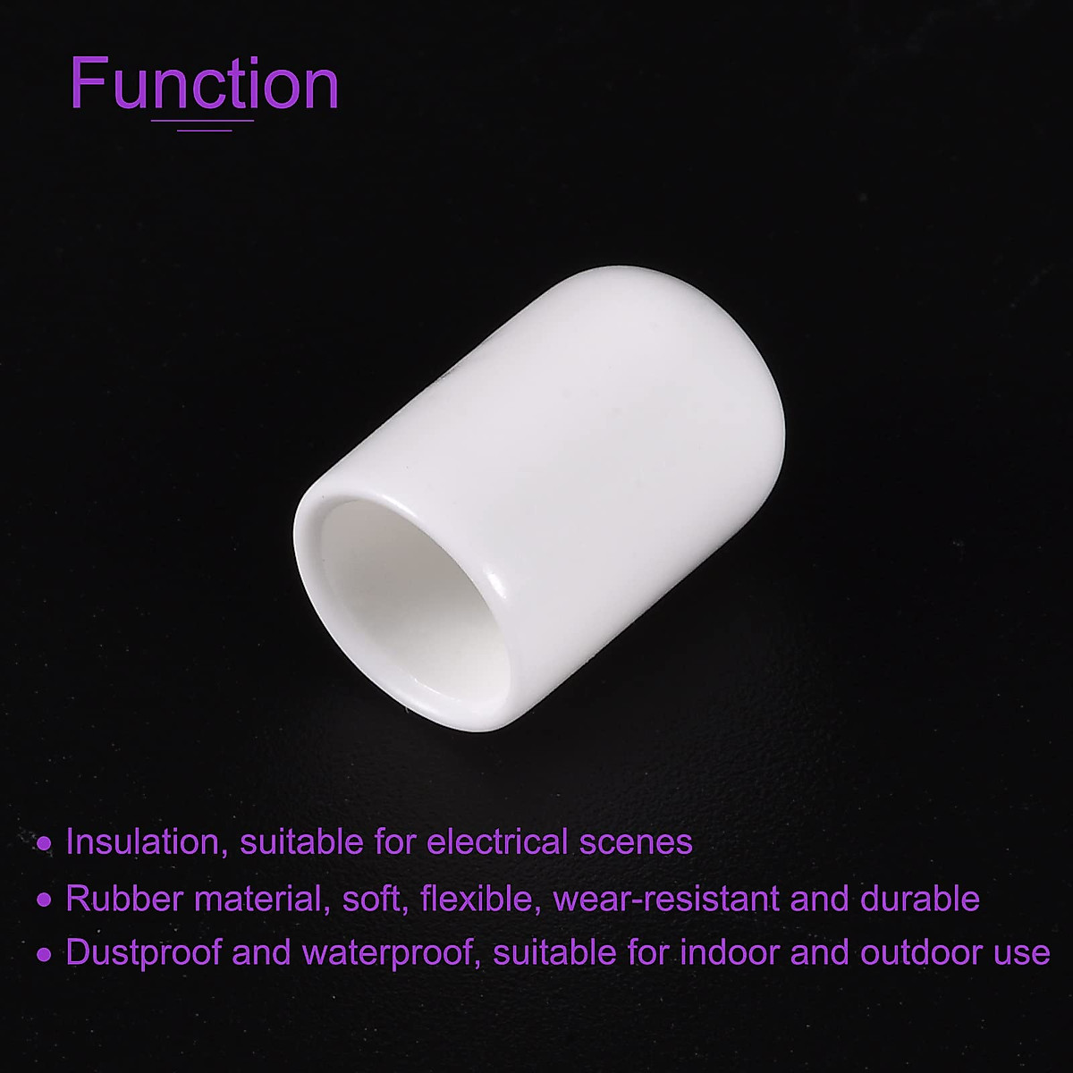 DMiotech 50 Pack 3/8" ID White Screw Thread Protectors Rubber End Caps Bolt Covers for Screw Bolt Furniture Pipe