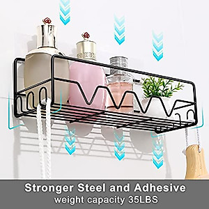 Shower Caddy, 5 Packs Shower Organizer Shelf, Adhesive Shower Shelves No Drilling, Large Capacity, Rustproof Stainless Steel Wall Bathroom Organizer Basket with Adhesives for Bathroom & Kitchen