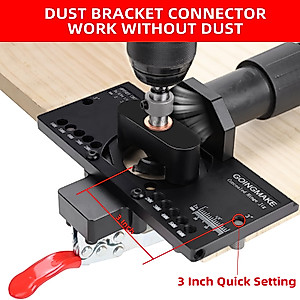 GOINGMAKE Metal Concealed Hinge Jig with Quick Clamp and Dust Vacuum Adapter Concealed Door Hinge Jig 35mm Cabinet Hinge Jig Hinge Hole Drilling Jig for Woodworking Door Cabinet Hinges Mounting Tool