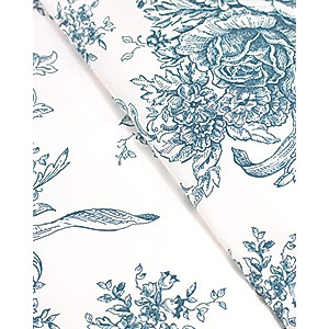 Melange Home, Light Blue Mélange Home Toile 400 Thread Count Cotton, Full/Queen Duvet Set