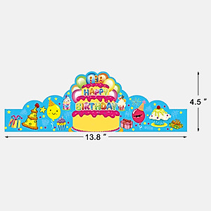 AUGTHEEP Pack of 36 Birthday Crowns for Kids - Colorful Paper Party Hats for Students Classroom School VBS Party Supplies