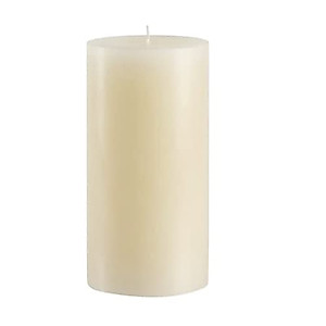 Mister Candle - 4" x 8" Ivory Pillar Candle, Unscented, Cotton Wicks, Solid Color, Hand Made