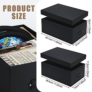 Teling 12 Pack Photo Storage Boxes Nesting Picture Organizers Bulk Scrapbook Storage with Lids for Photos Toys Files Clothes (Black)