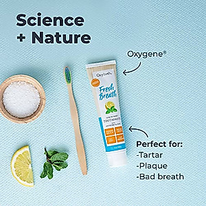 Premium Oxyfresh Lemon Mint Fresh Breath Toothpaste – Low Abrasion Toothpaste for Bad Breath - SLS & Fluoride Free Toothpaste – Anti Plaque & Tartar Control Toothpaste with Essential Oils. 5oz