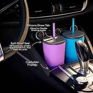 Corkcicle Cold Cup Insulated Tumbler with Lid and Straw, Sun-Soaked Lilac, 24 oz – Reusable Water Bottle Keeps Beverages Cold for 12hrs, Hot 5hrs – Cupholder Friendly Tumbler, Lid for Flexible Sipping