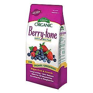 Espoma Organic Berry-Tone 4-3-4 Natural & Organic Fertilizer and Plant Food for All Berries. 4 lb. Bag. Use for Planting & Feeding to Promote Bountiful Harvest - Pack of 2