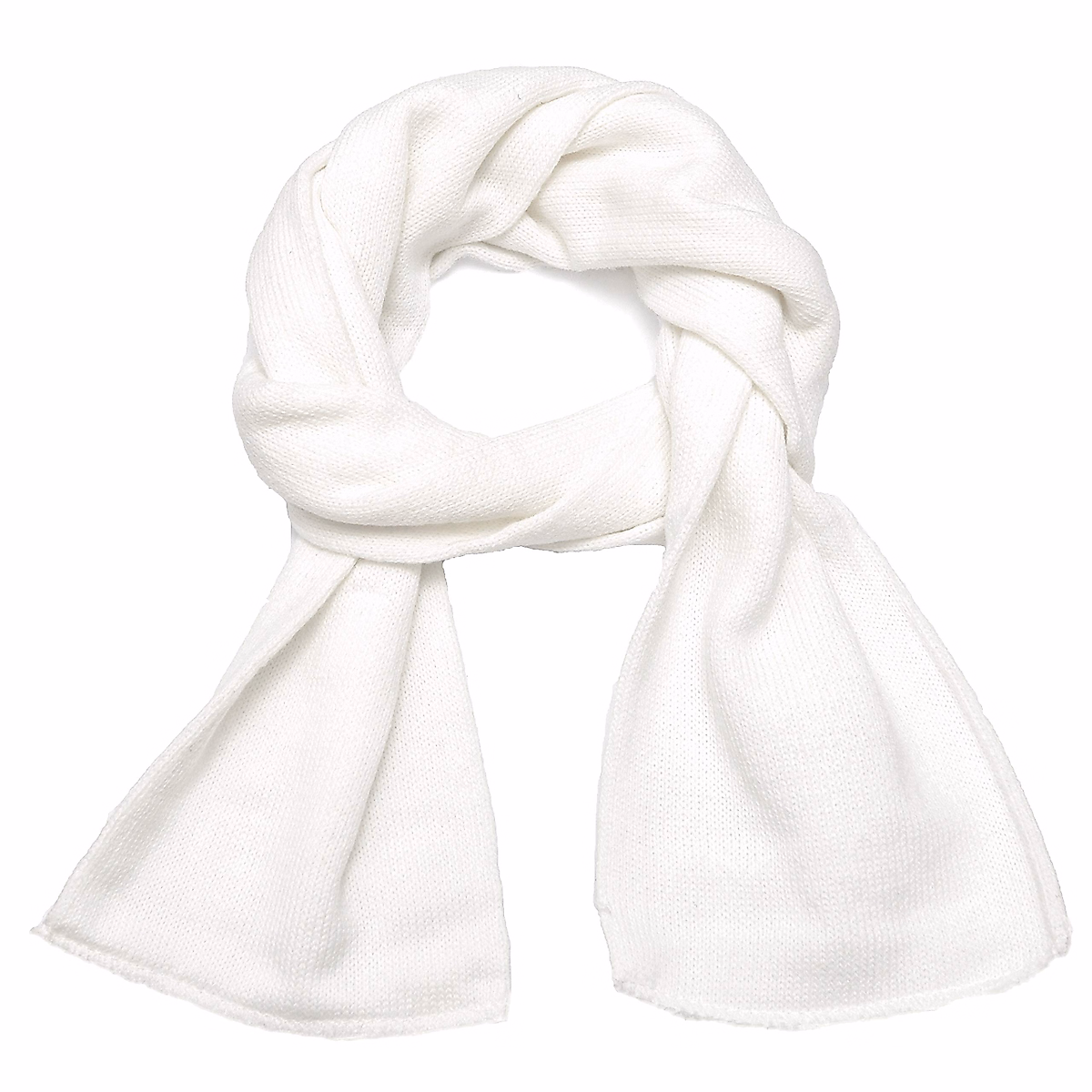 Gelante Men Classic Knit Winter Scarf Warm Double layer 2040B-White