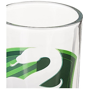 Silver Buffalo Harry Potter Hogwarts House Crests Silo Stripes 4-Pack Tumbler Glass Set, 10-Ounces