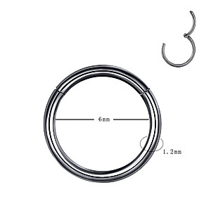 5Pcs Surgical Stainless Steel 16G 18G Sleeper Small Hoop Earrings for Women Men Boys Girls Septum Hinged Clicker Nose Lip Ring Helix Daith Cartilage Tragus Tiny Mini Huggie Hoops Piercings