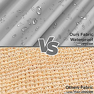 INFRANGE Waterproof Light Gray 3' x 15' Sun Shade Sail Pergola Replacement Straight Edge with Grommets, 95% UV Blockage UV & Water Resistant, for Outdoor Patio Garden Carport - Customized