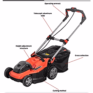 40V Lithium-Ion Electric Lawn Mowers Cordless Walk-Behind Lawn Mowers Electric Lawn Mowers with Bagging Machines, 7 Adjustable Cutting Heights