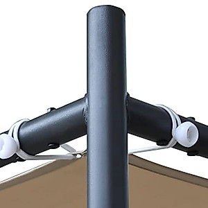 vidaXL Gazebo with Slanted Roof Garden Outdoor Sunshade Patio Party Tent Camping Canopy Wedding Marquee Pavilion Sun Shelter Beige 0.6 oz/ft²