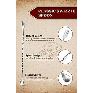 KITESSENSU Muddler and bar Spoon, 8 Inch Stainless Steel Muddler for Cocktails, Excellent Choice for Mojitos, Caipirinhas, Fruits, Herbs, Spices Based Drinks