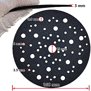 6 inch 70 Hole Sander Pad Protector, Hook and Loop Pad Saver, fit for Mirka 9956, notably extends The Backing pad´s Lifetime,Multi Hole Pad Protector (1 Pack)