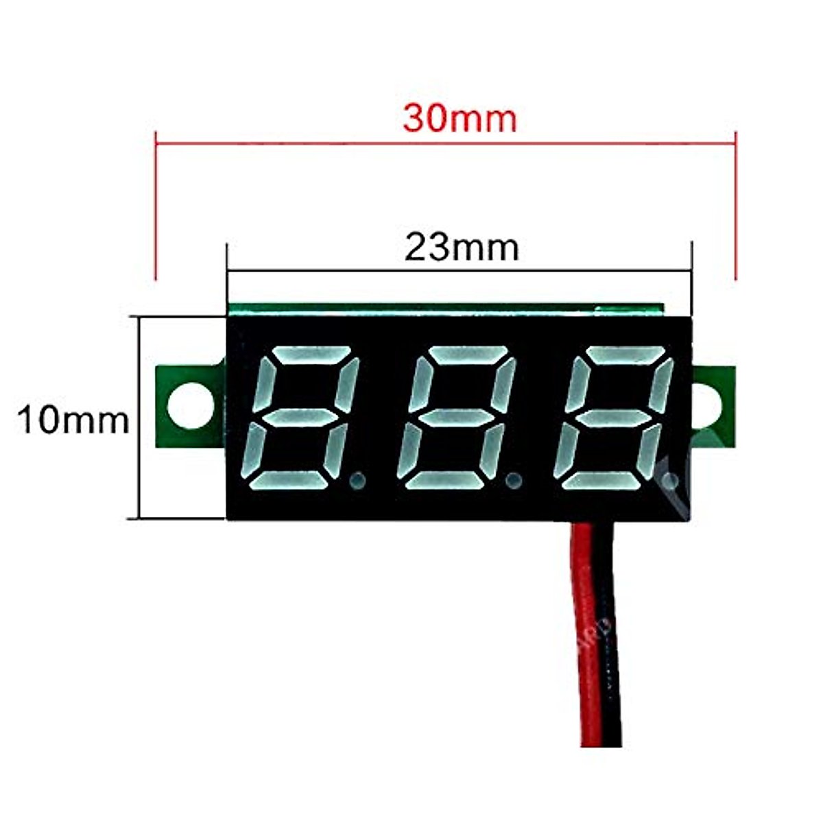 (5 Pack) JacobsParts DC 2.4-30V 2-Wire Voltmeter 3-Digit LED Display Panel Volt Meter Digital Voltage Tester (Blue)