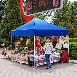10x10 Canopy Replacement Top Cover, Canopy Top with Removable Side Walls, Waterproof Sunshade Top for Outdoor Garden Patio Picnic Camping (Brackets Not Included)(Blue)