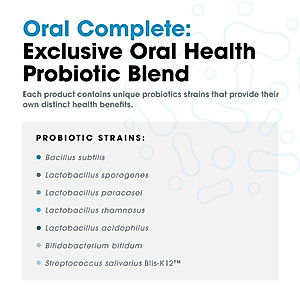 Oral Complete 11-in-1 Dental Probiotics, Bad Breath Treatment Halitosis Tonsil Stone with Non-GMO with BLIS K12, Ashwagandha and Collagen, 120 Capsules