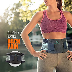 AllyFlex Sports® Lumbar Support - Back Brace For Men & Women Ergonomic Design and Lightweight Breathable Material Provide Back Support and Pain Relief for Waist - XS/S (25.0'' - 31.5'')