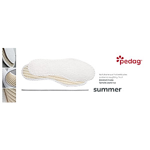 Pedag Summer | Terry Cotton Sockless Insoles | Barefoot Inserts | Handmade in Germany | Absorbs Sweat & Controls Odor | Wear Without Socks | Washable | US 11M/EU 44 | White | 3 Pair