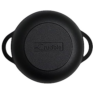 Cast Iron Balti Dish Pot with a Glass Lid, 3 Quart Medium Cast Iron Casserole Dish, Nonstick Handi Cast Iron Kadai Indian, Asian Wok, Dutch Oven