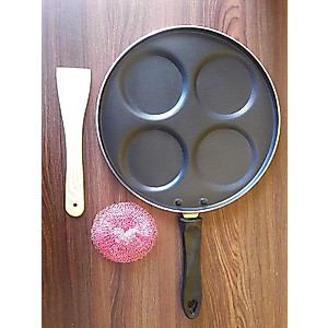 Sahishnu Online & Marketing Nonstick Uttapa Tawa, Uttapa Pan, Non-Stick 4 Cavity Mini Uthapam Tawa with Handle, Pancake Tawa