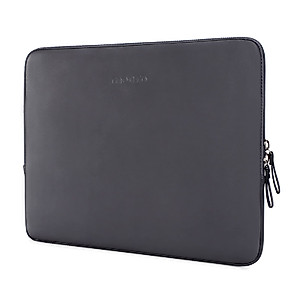 MOSISO Laptop Sleeve Bag Compatible with MacBook Air 15 inch 2024 2023 M3 M2/Pro 16 2023-2019 M3 A2991 M2 A2780 M1 A2485 A2141, 15-15.6 inch Notebook, PU Leather Padded Bag Waterproof Case, Space Gray