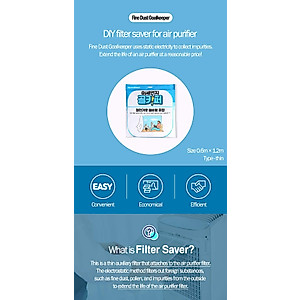 FilterTech Fine Dust Goalkeeper - DIY Filter Saver for Samsung Air Purifier AX40M3050DMD/AX40M6050WMD/AX40M6580DMD/AX40M6581WMD/AX40N3030WMD/AX40N3080DMD : Additional Protection, Filter Life Extension