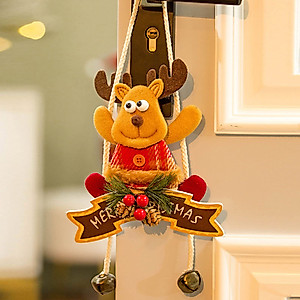 QAZIUY Christmas Ornaments Set Hanging Ornaments for Xmas Christmas Tree Wooden Sign Old Man Snowman Deer Cloth Fireplace Window Pendant Christmas Decor for Home Holiday Party