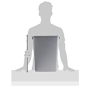 LOVMOR 35QT Kitchen Trash Can - Lightweight and Sturdy Slim Trash Can, Wastebaskets for Kitchen, Bathroom, Office, Workspace, Easy to Clean, 2 Pack, Gray