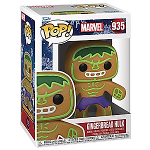 POP Marvel: Holiday - Gingerbread Hulk Funko Vinyl Figure (Bundled with Compatible Box Protector Case), Multicolored, 3.75 inches