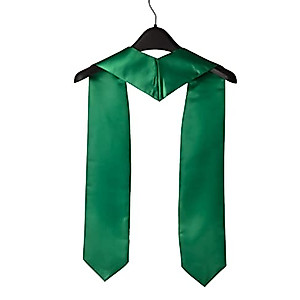 Unisex Adult Plain Graduation Stole For Academic Commencements For High School, College And University, 60” Long, Emerald Green