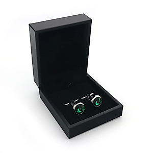iGame Men's Luxury Crystal Cufflinks Green Color Stone Quality Wedding Cuff Links with Gift Box